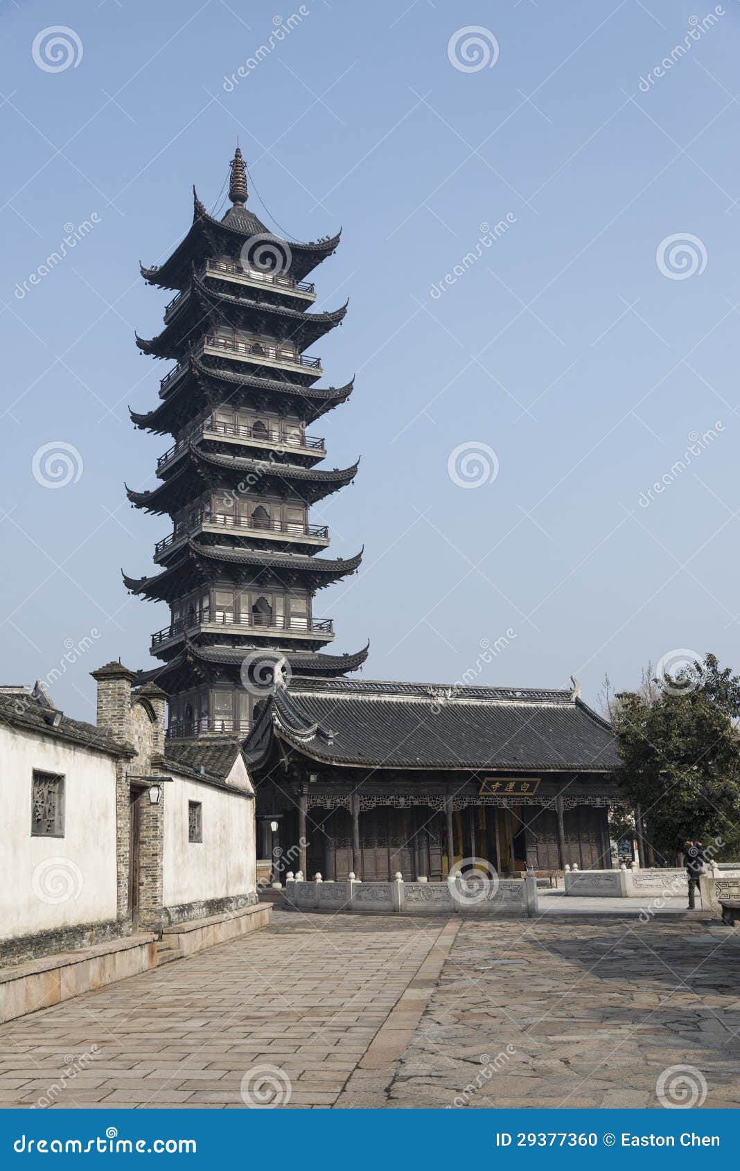 Chinese ancient Tower stock photo. Image of outdoor, zhejiang - 29377360