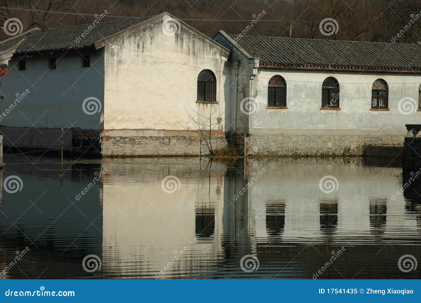 Chinese ancient town house stock image. Image of reflection - 17541435