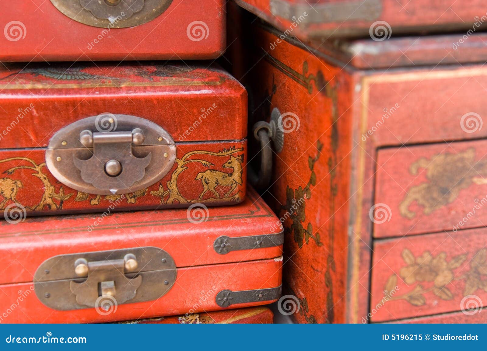Chinese Antique Boxes stock image. Image of lacquer, souvenir - 5196215