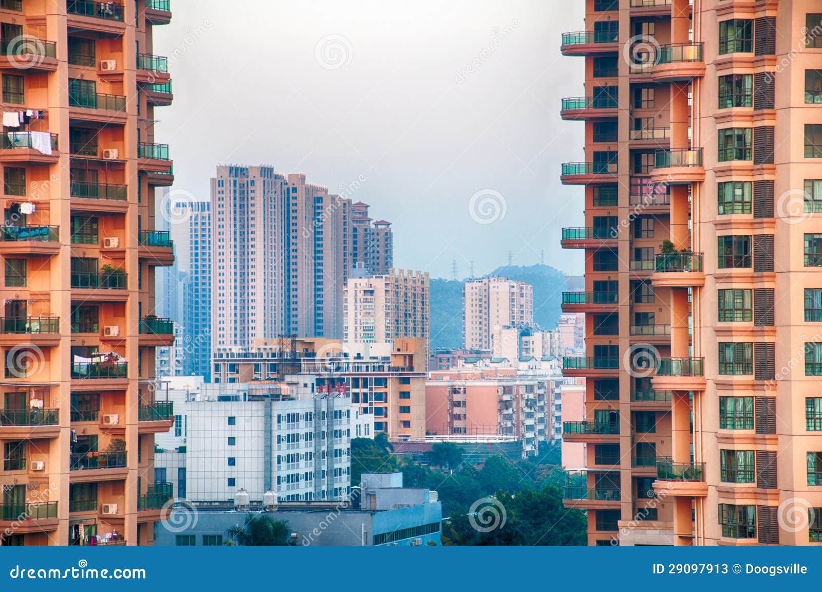 Chinese Apartment Buildings Stock Image - Image of middle, asia: 29097913