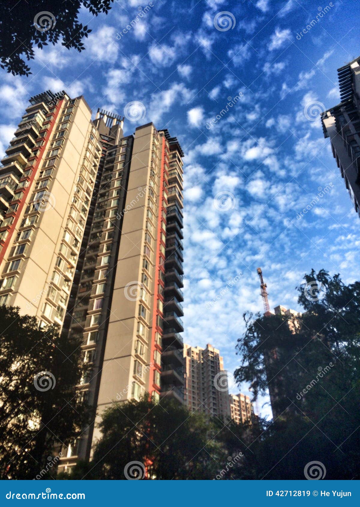 Chinese Apartment Buildings Stock Image - Image of white, residential ...