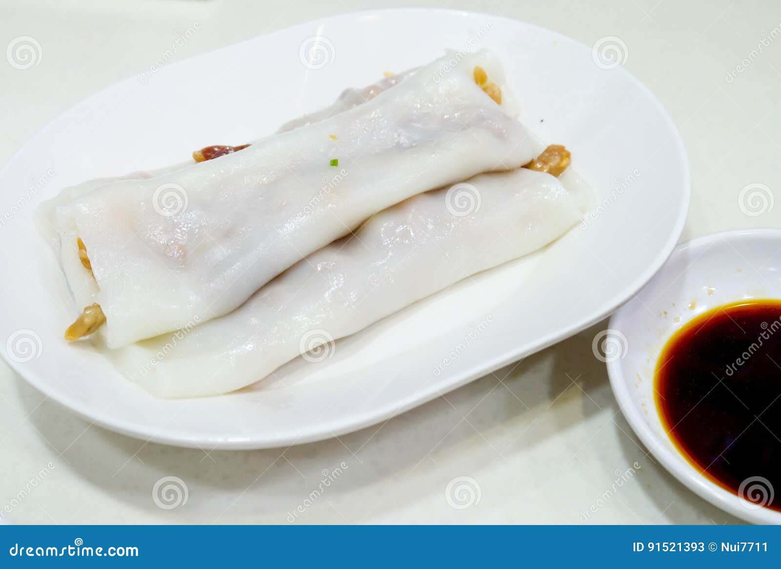 Chinese Appetizer, BBQ Pork Rice Roll Stock Image - Image of spring ...