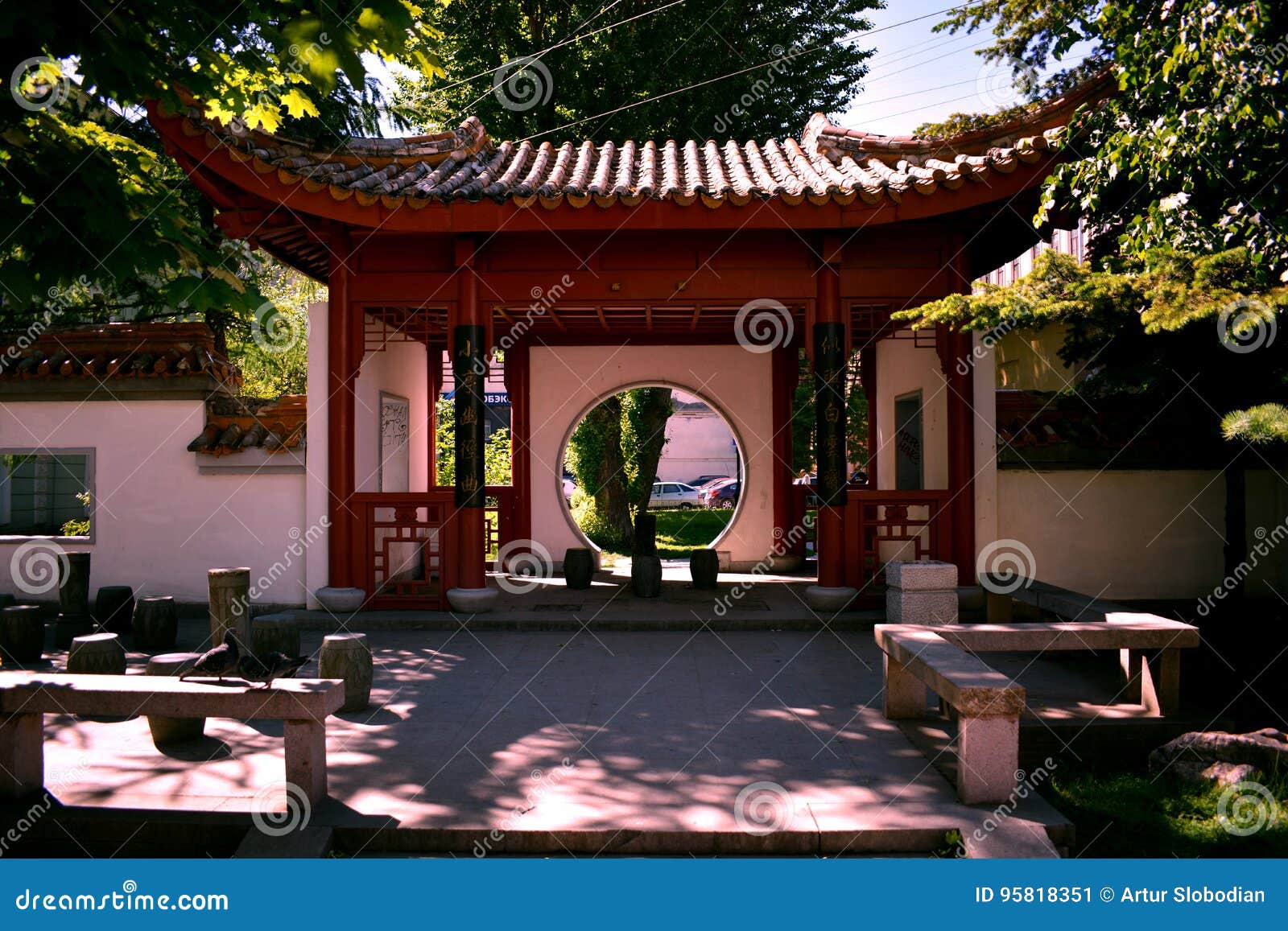 Chinese Arbor in St. Petersburg Stock Image - Image of japan, garden ...