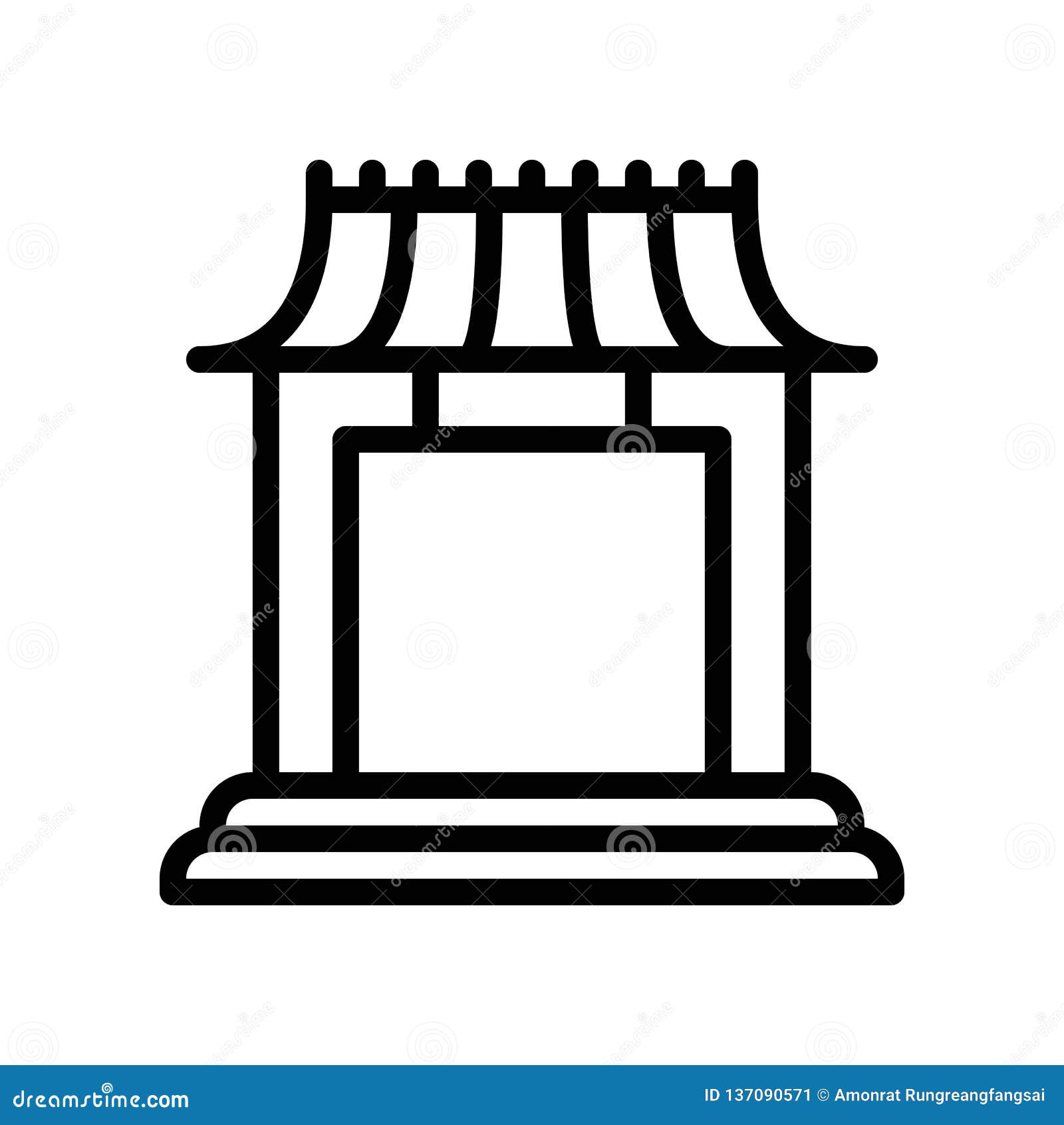 Chinese Architectural Arch Vector, Chinese Lunar New Year Line Icon ...
