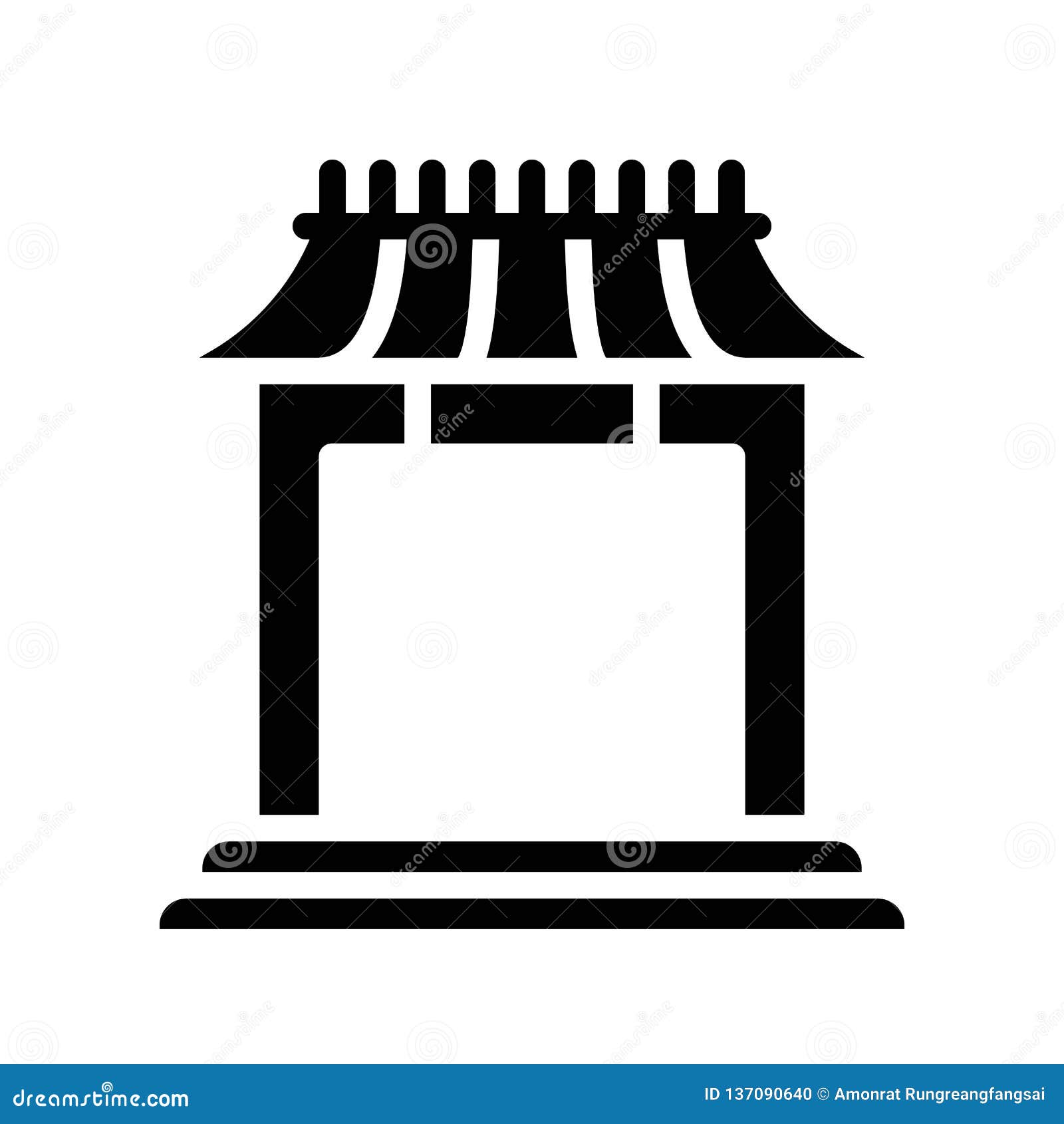 Chinese Architectural Arch Vector, Chinese Lunar New Year Solid Icon ...