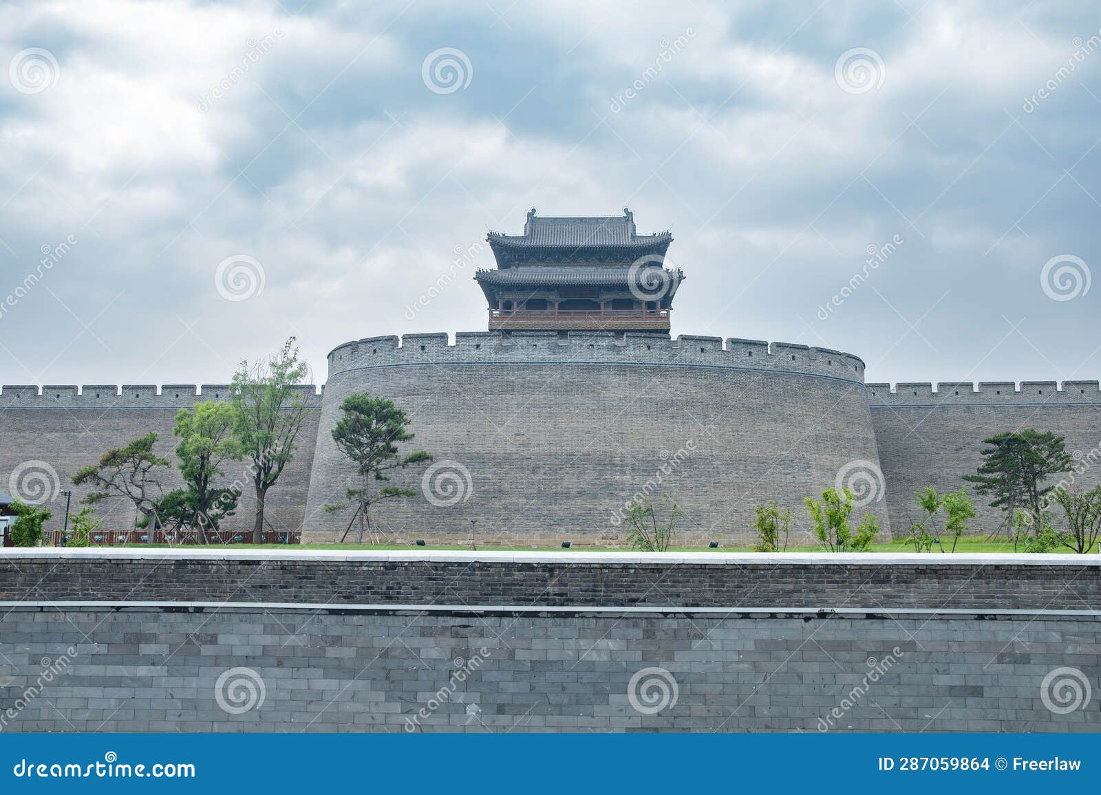Chinese Architectural Gateway Wall Horizontal Composition Stock Photo ...
