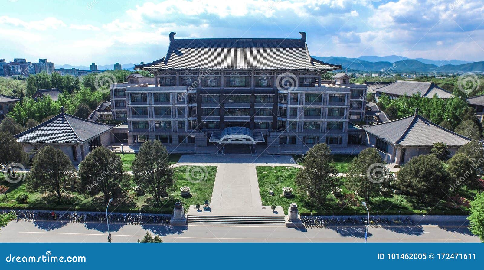 Peking University Library Aerial Photography Stock Image - Image of ...