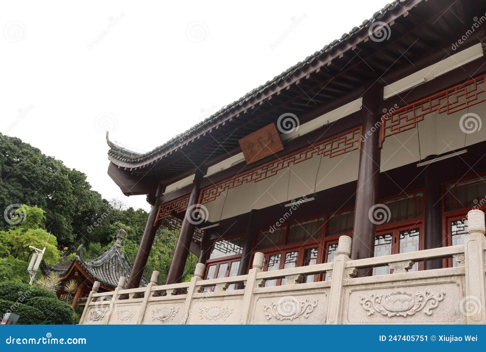 Chinese Architecture Pavilion Pillars in the Park Stock Image - Image ...