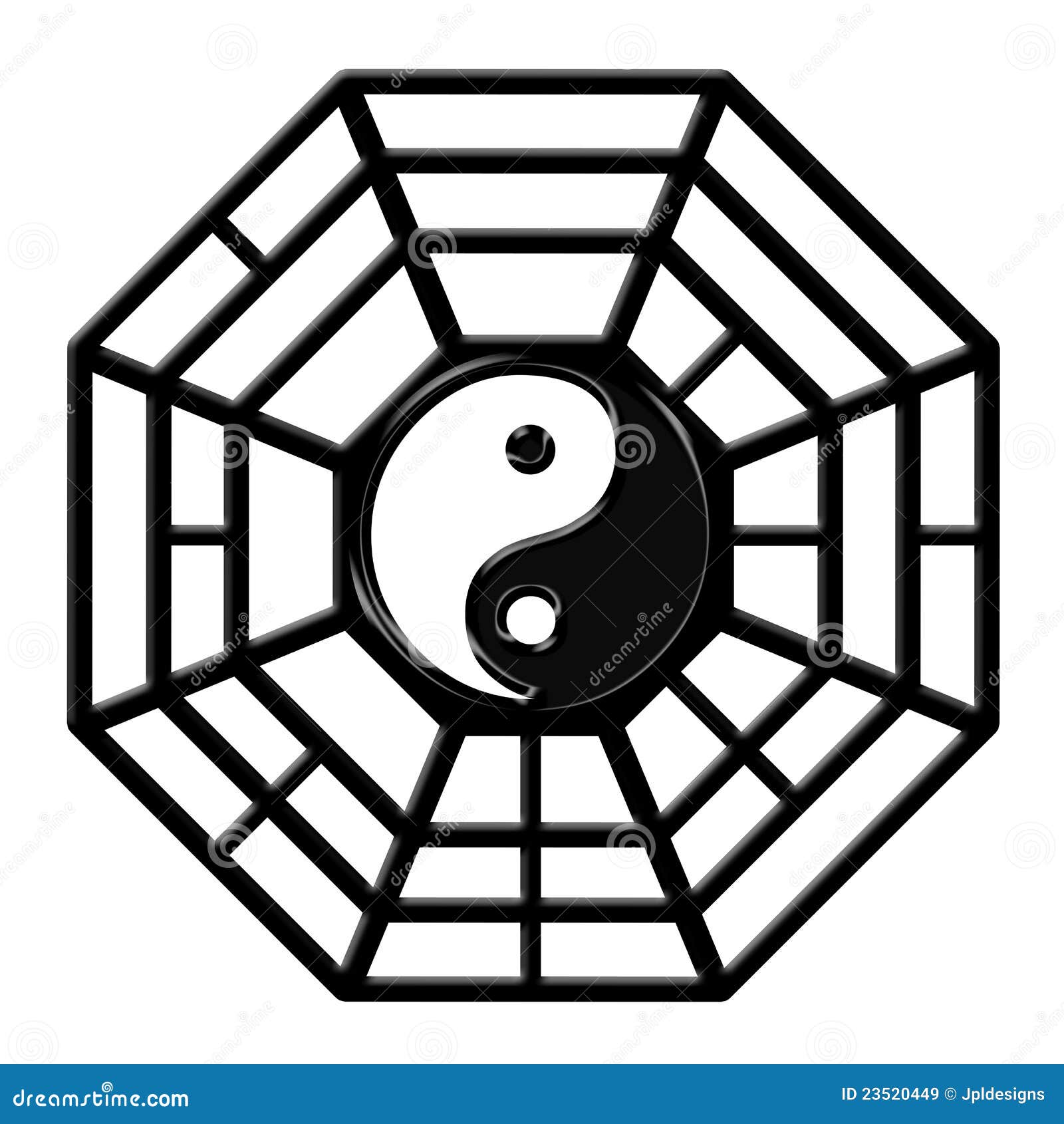 Chinese Ba Gua Octagon Yin Yang Symbol Stock Illustration ...