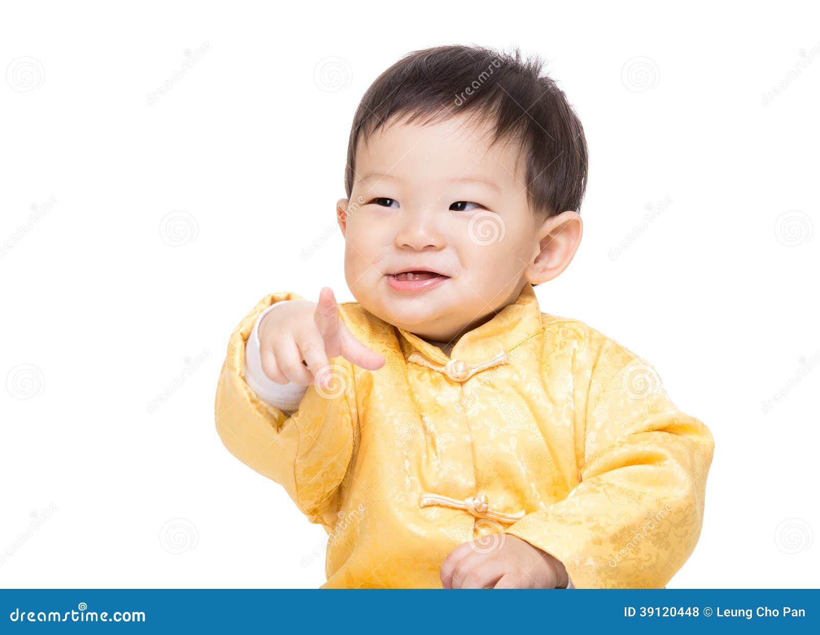 Chinese Baby Boy Finger Point Front Stock Photo - Image of chuckle ...