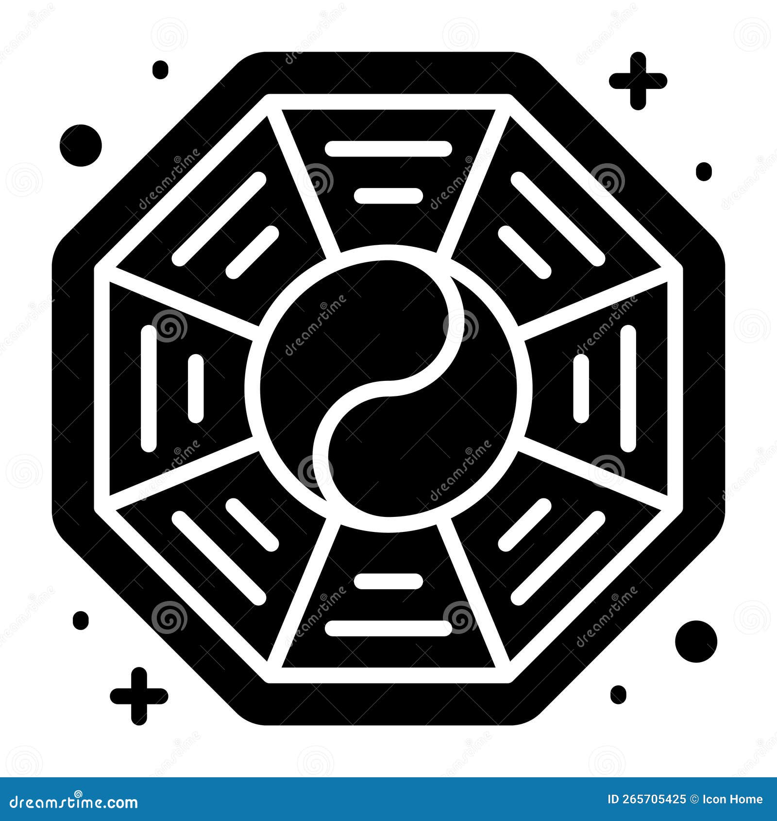 Chinese Bagua Mirror Vector Design, Modern and Trendy Style Stock ...