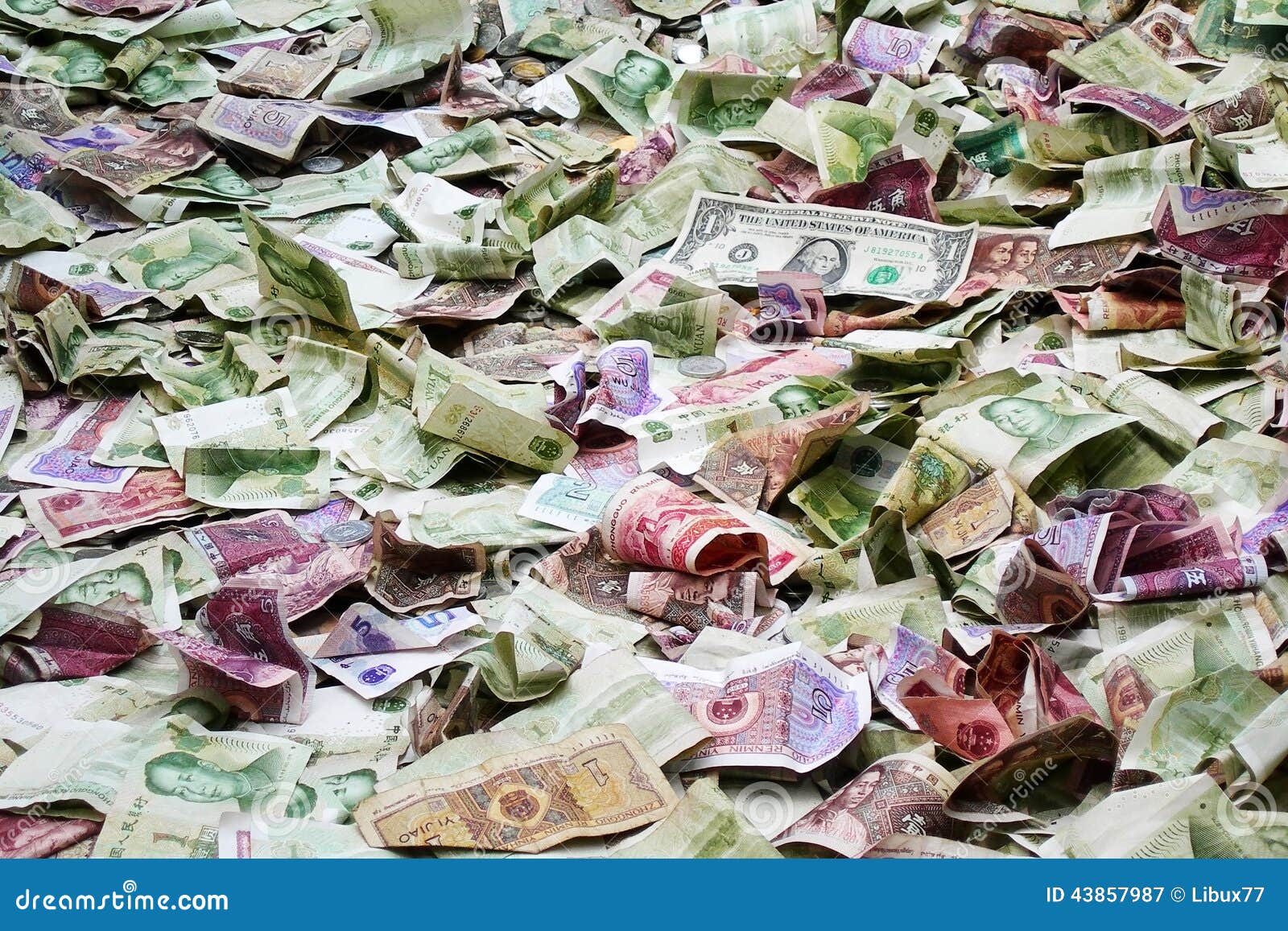 Chinese Banknotes Bunch One Dollar Bill Royalty-Free Stock Photo ...