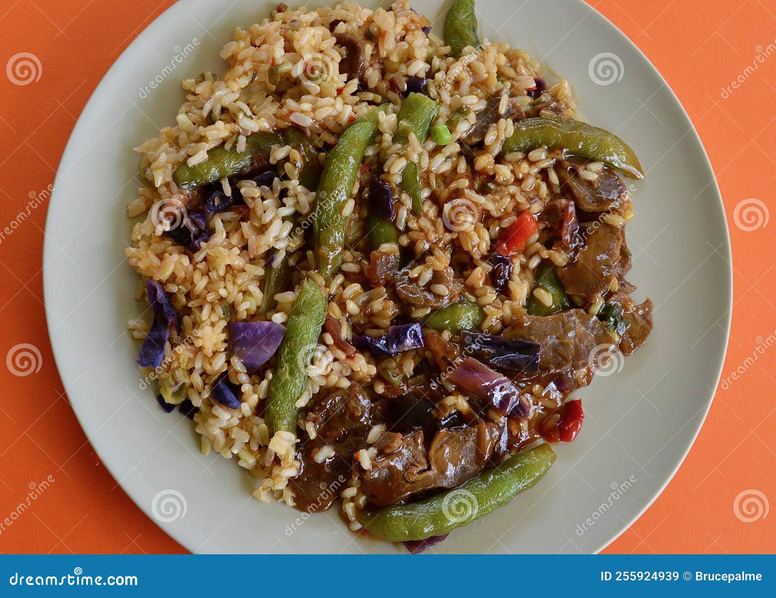 Chinese Style Beef with Mixed Vegetables and Rice Stock Image - Image ...
