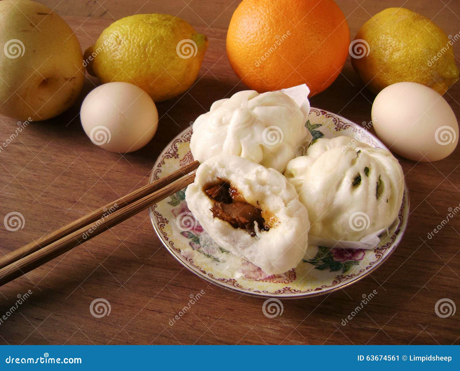 Fresh BBQ Pork Buns stock image. Image of food, asian - 63674561