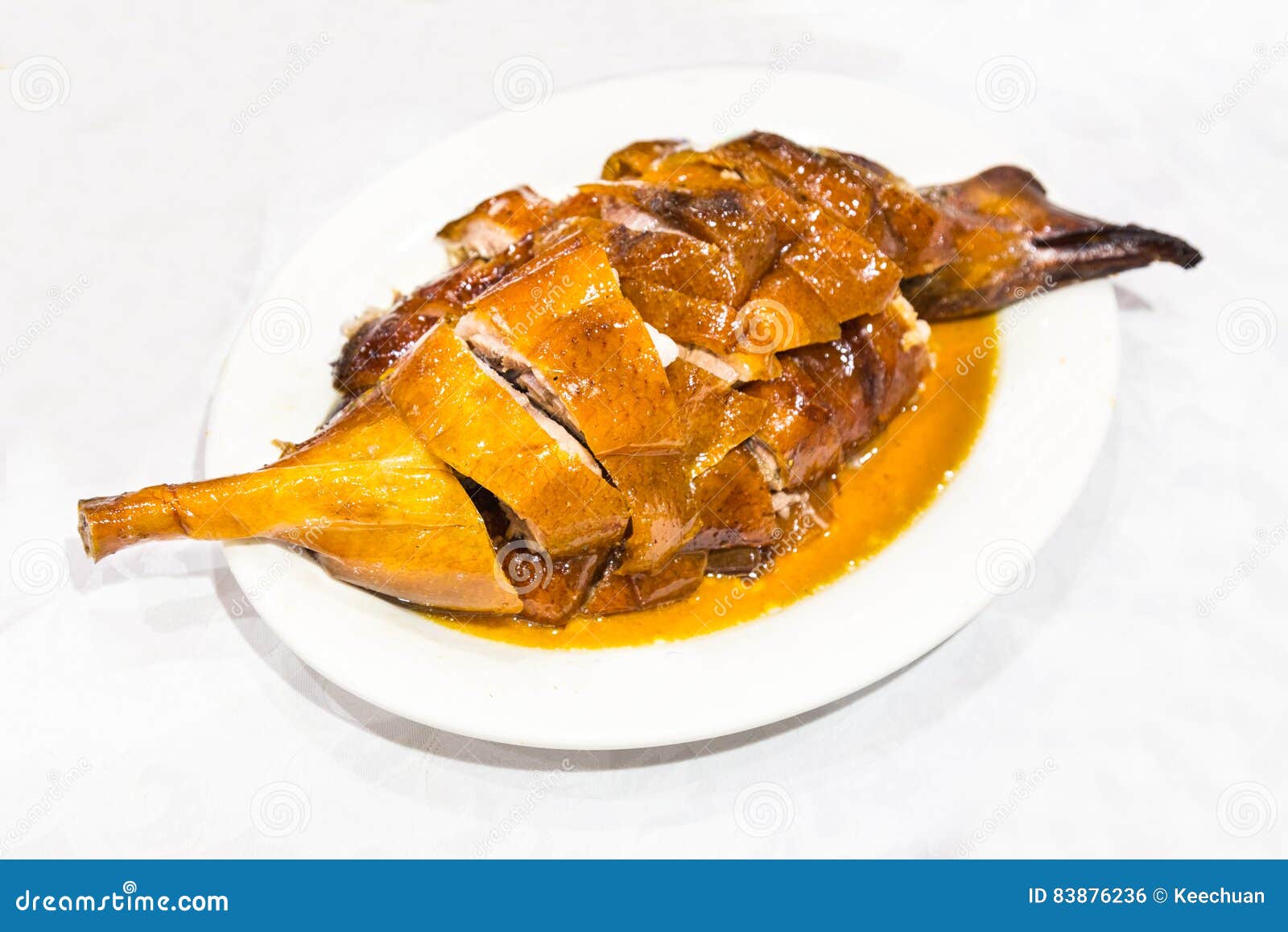 Chinese Bbq Roast Goose Served on Plate Stock Photo - Image of barbecue ...