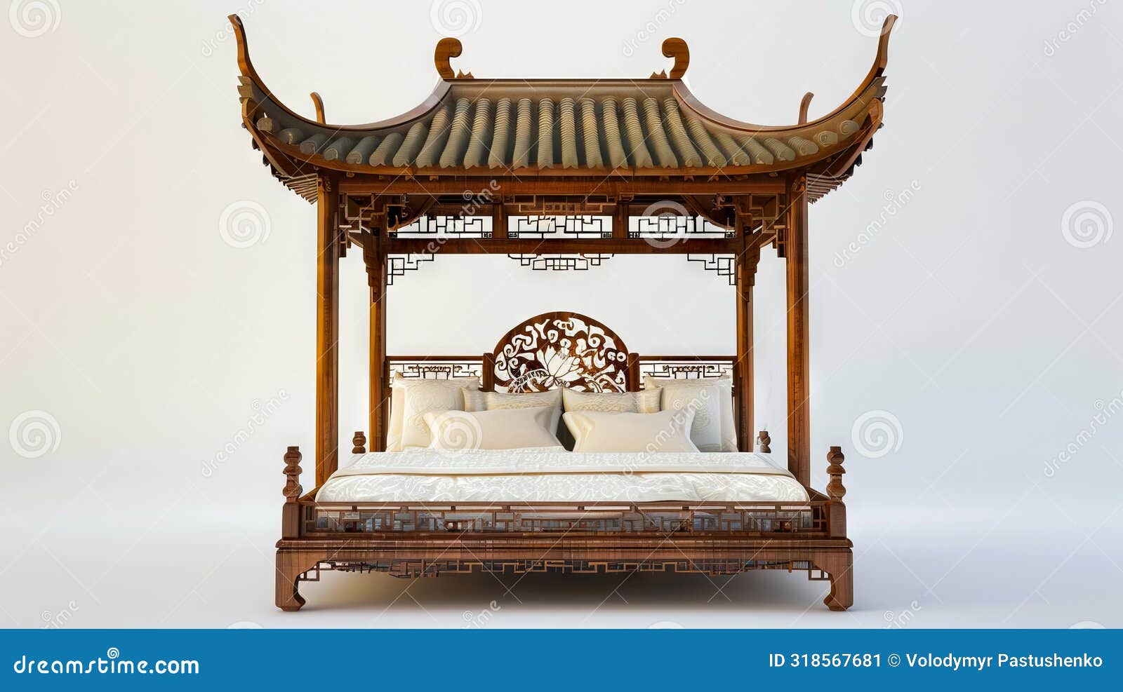 Chinese bed frame 3d model stock image. Image of chinese - 318567681