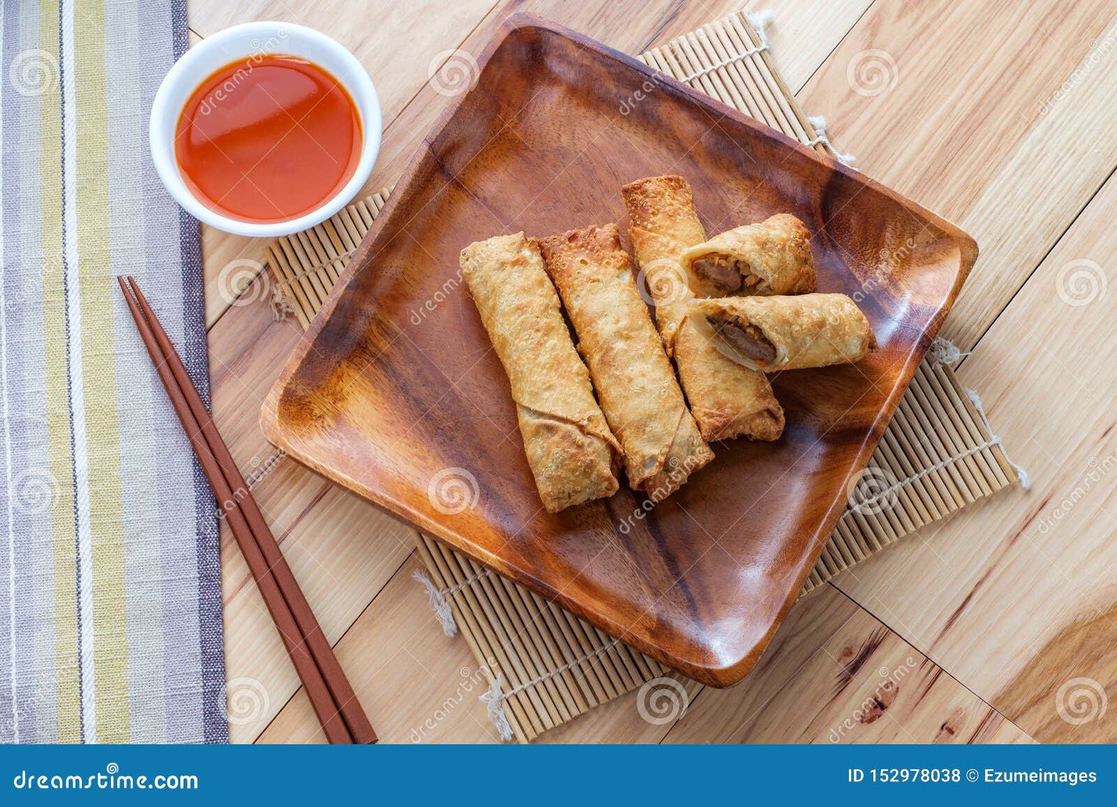 Chinese Beef Egg Rolls stock photo. Image of crispy - 152978038
