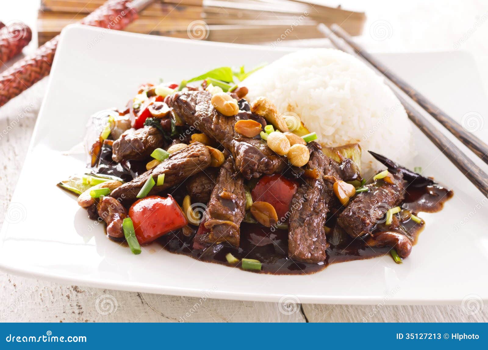 Chinese Beef with Rice stock image. Image of sauce, chinese - 35127213