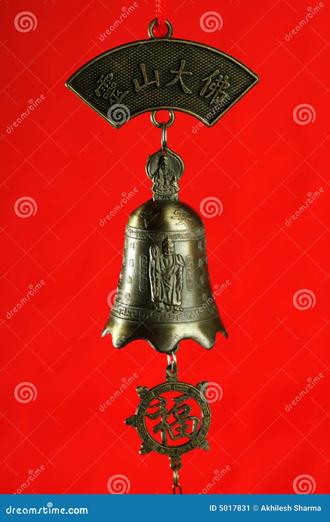 Chinese bell with buddha stock image. Image of shui, buddha - 5017831