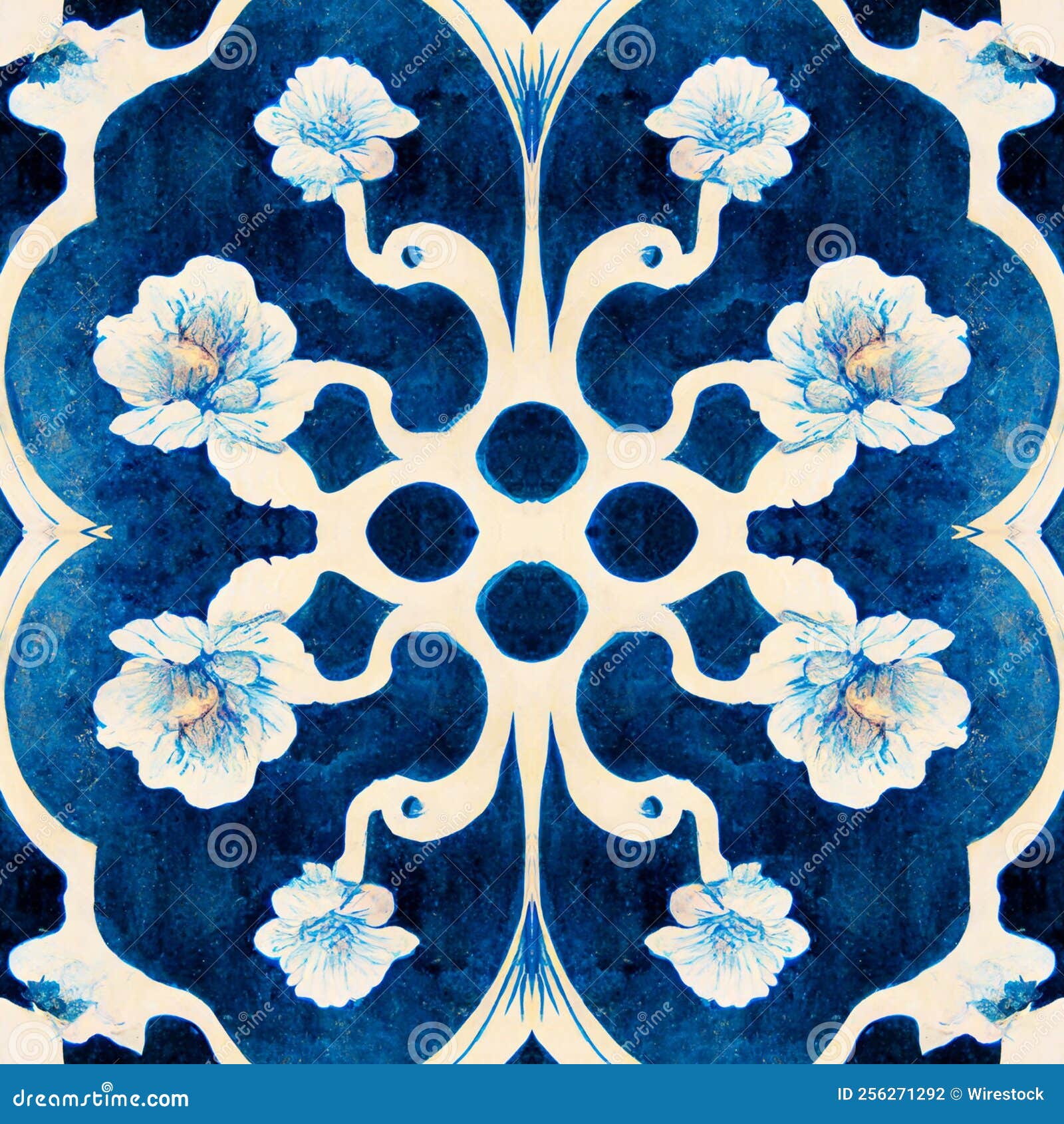 Chinese Blue Seamless Pattern Stock Illustration - Illustration of ...