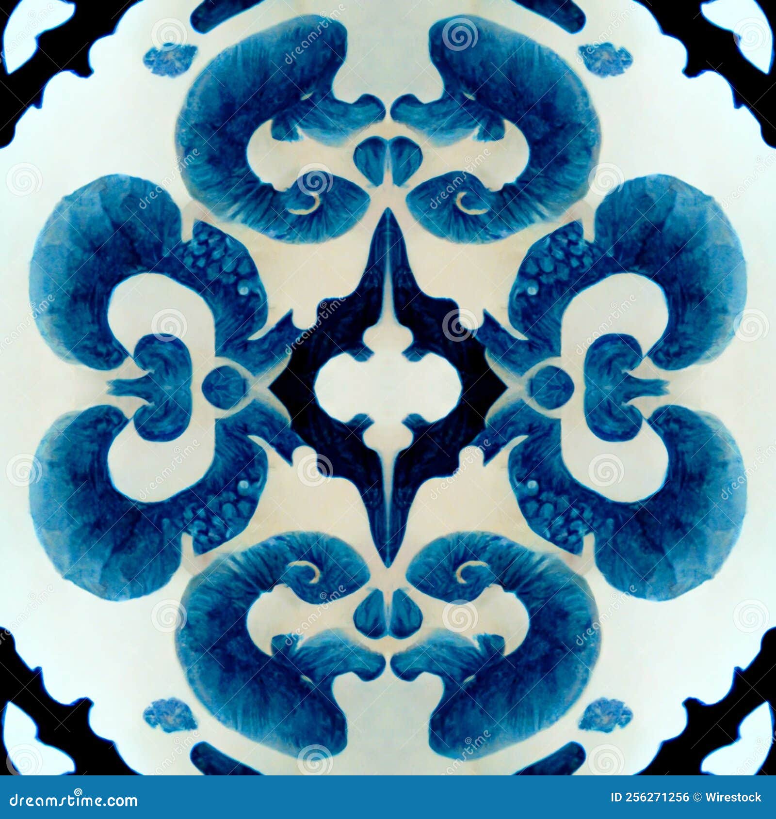 Chinese Blue Seamless Pattern Background Stock Illustration ...