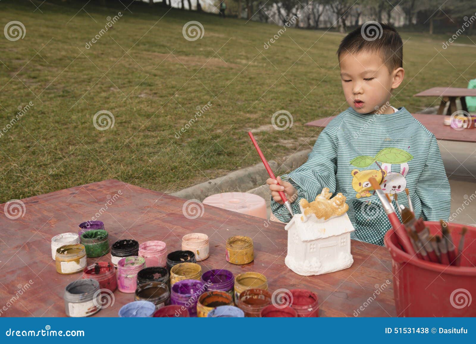 Chinese boy painting stock photo. Image of play, lifestyle - 51531438