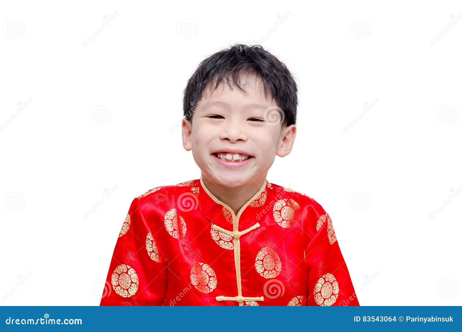 Chinese Boy Smiling Over White Stock Photo - Image of happiness ...