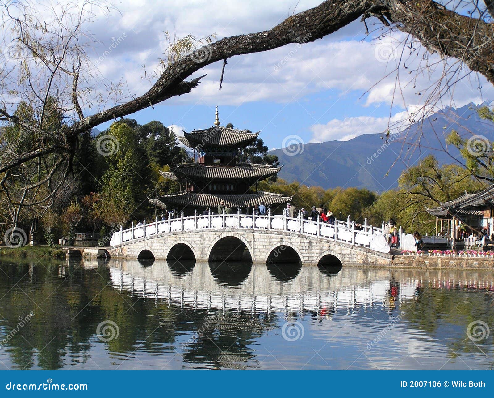 Chinese bridge stock photo. Image of pagoda, holiday, clouds - 2007106
