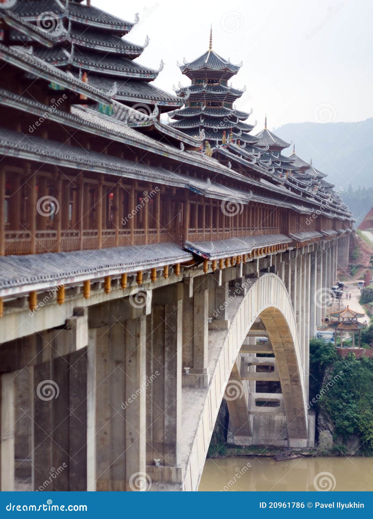 Chinese bridge stock photo. Image of river, cliff, china - 20961786