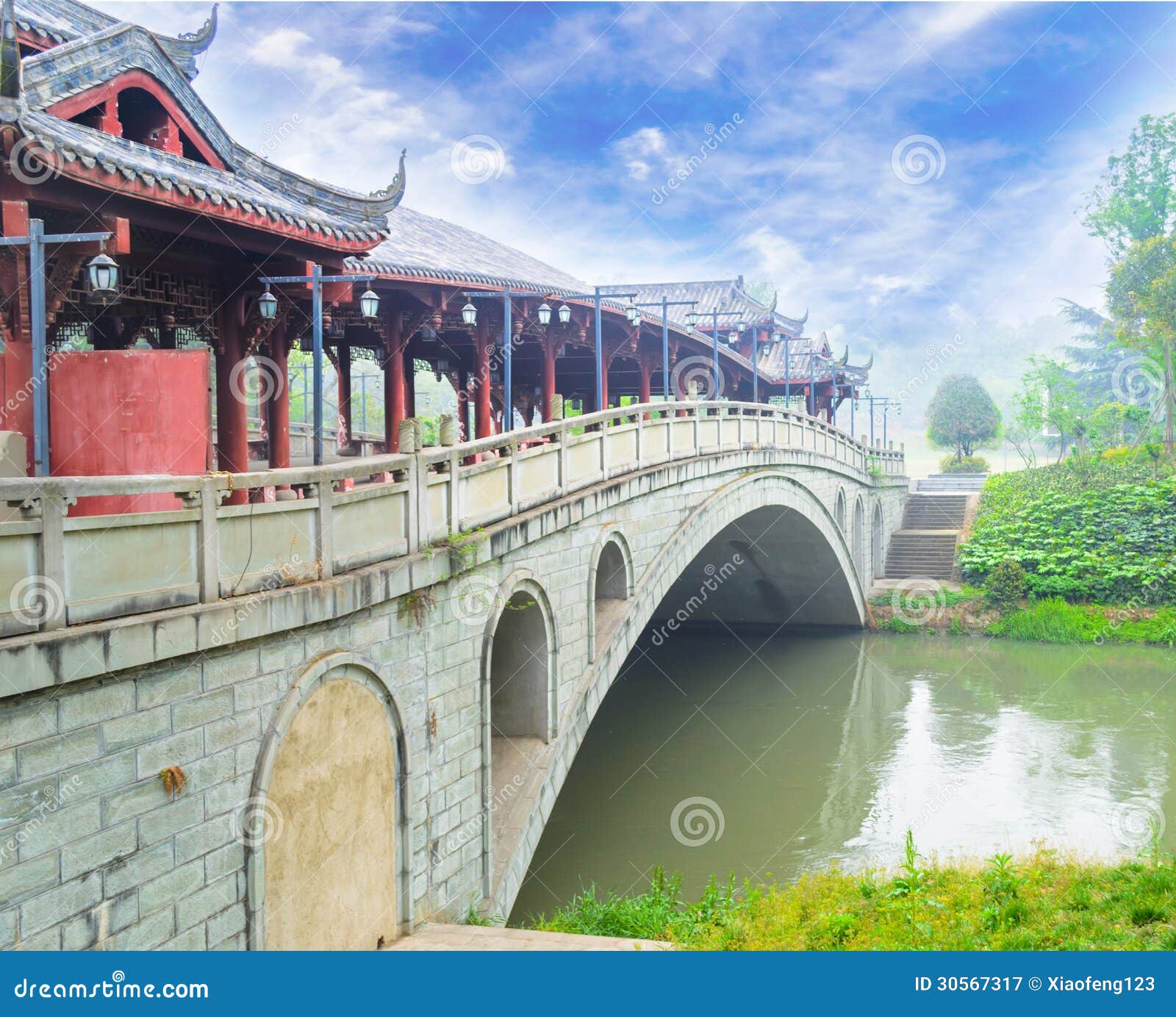 Chinese bridge stock image. Image of pavilion, ancient - 30567317