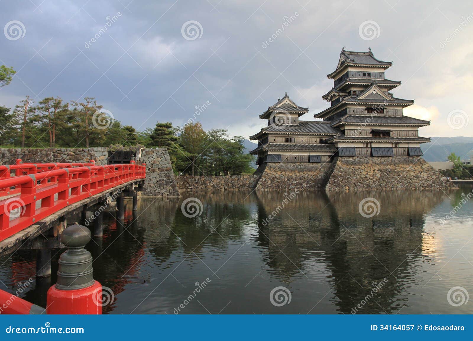 Red Chinese Bridge stock image. Image of china, bridge - 34164057
