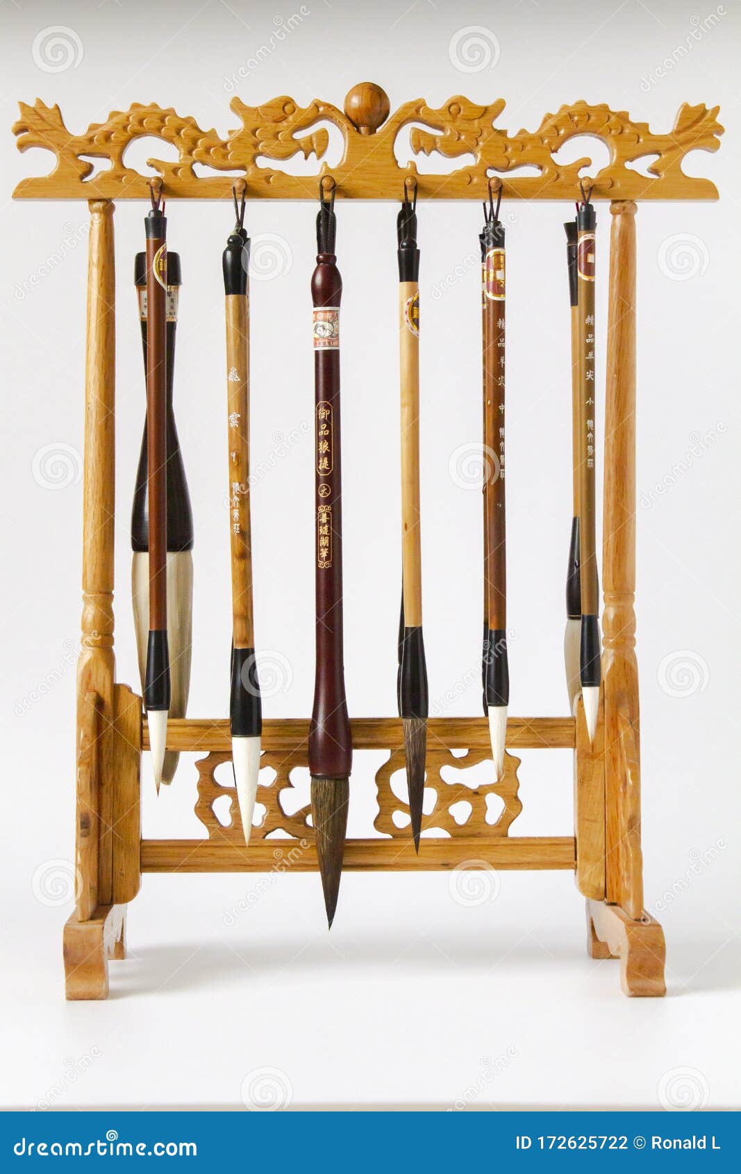 Chinese Brush Pen on the Rack Stock Photo - Image of dawn, close: 172625722