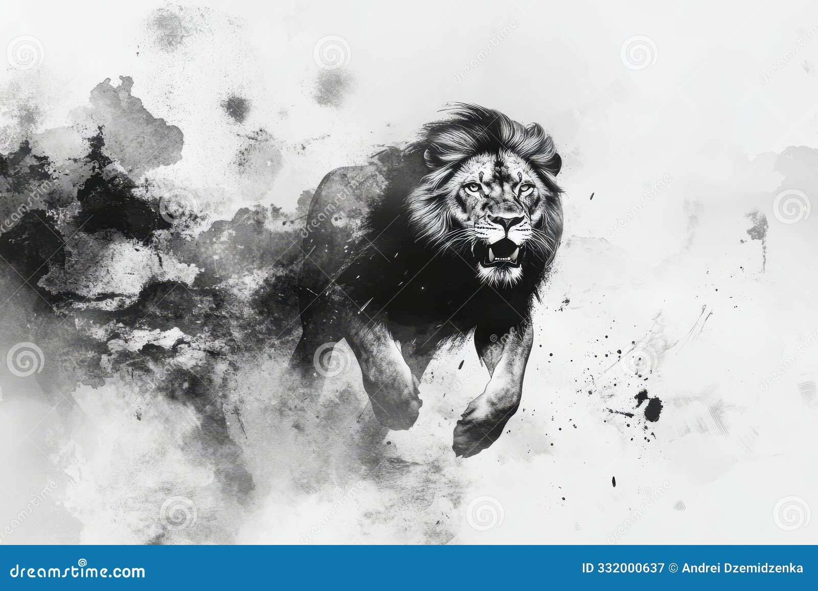 Calligraphy Lion Ornament Drawing Vector. Expressive Artwork Graffiti ...