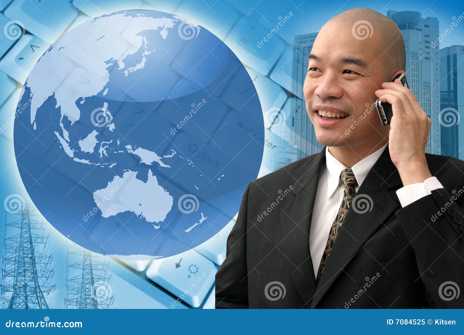 Chinese business man stock image. Image of cellular, monitor - 7084525
