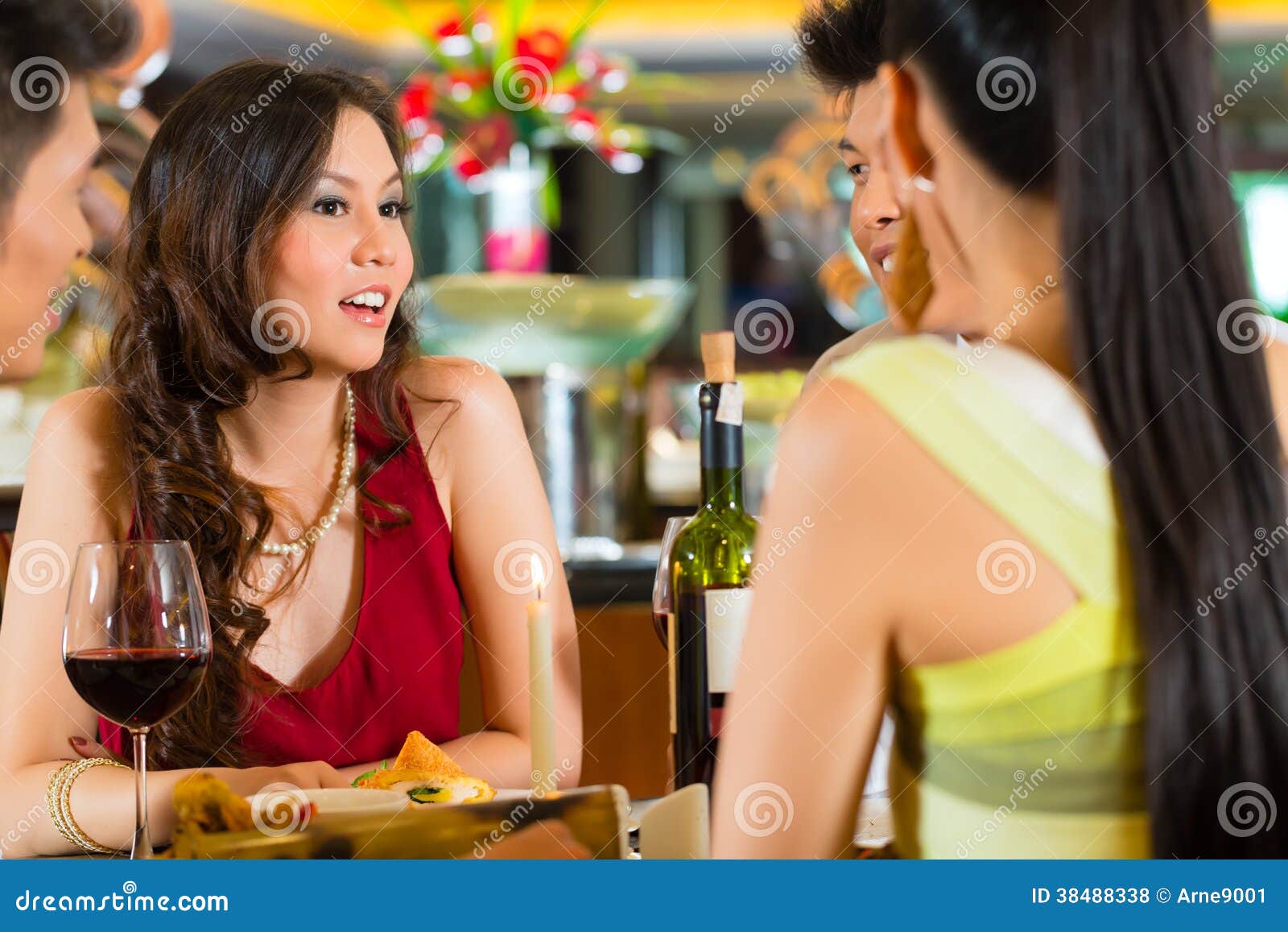 Chinese Business People Dining in Elegant Restaurant Stock Photo ...