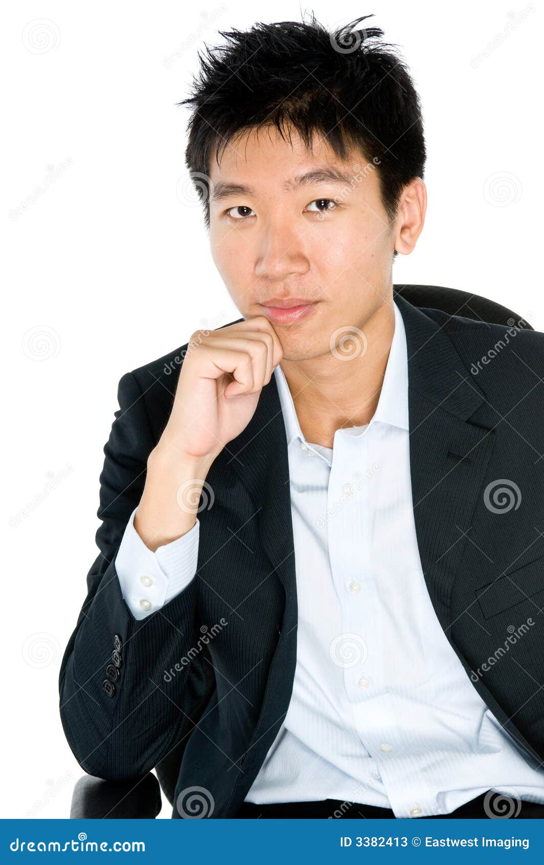 Chinese Businessman stock image. Image of sitting, studio - 3382413