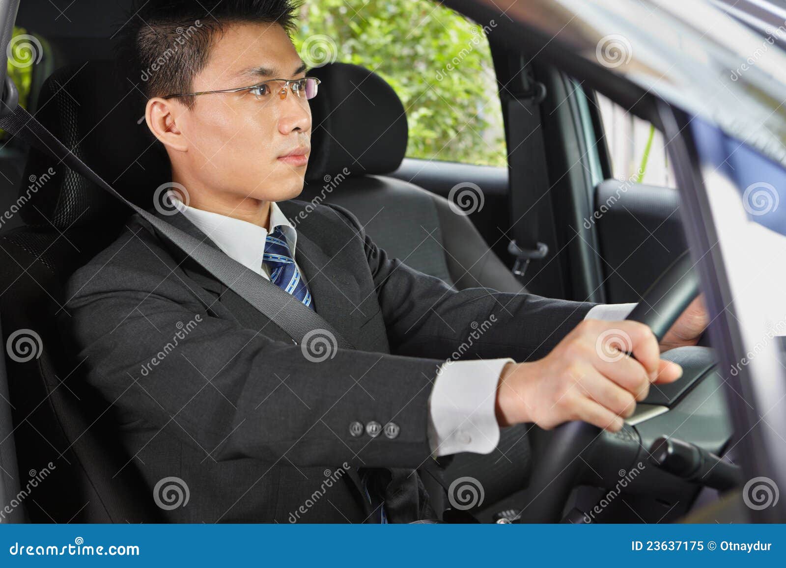 Chinese Businessman Driving Car Stock Image - Image of adult ...