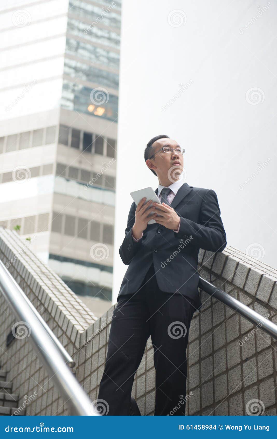 Chinese Businessman with Tablet Computer Stock Photo - Image of ...