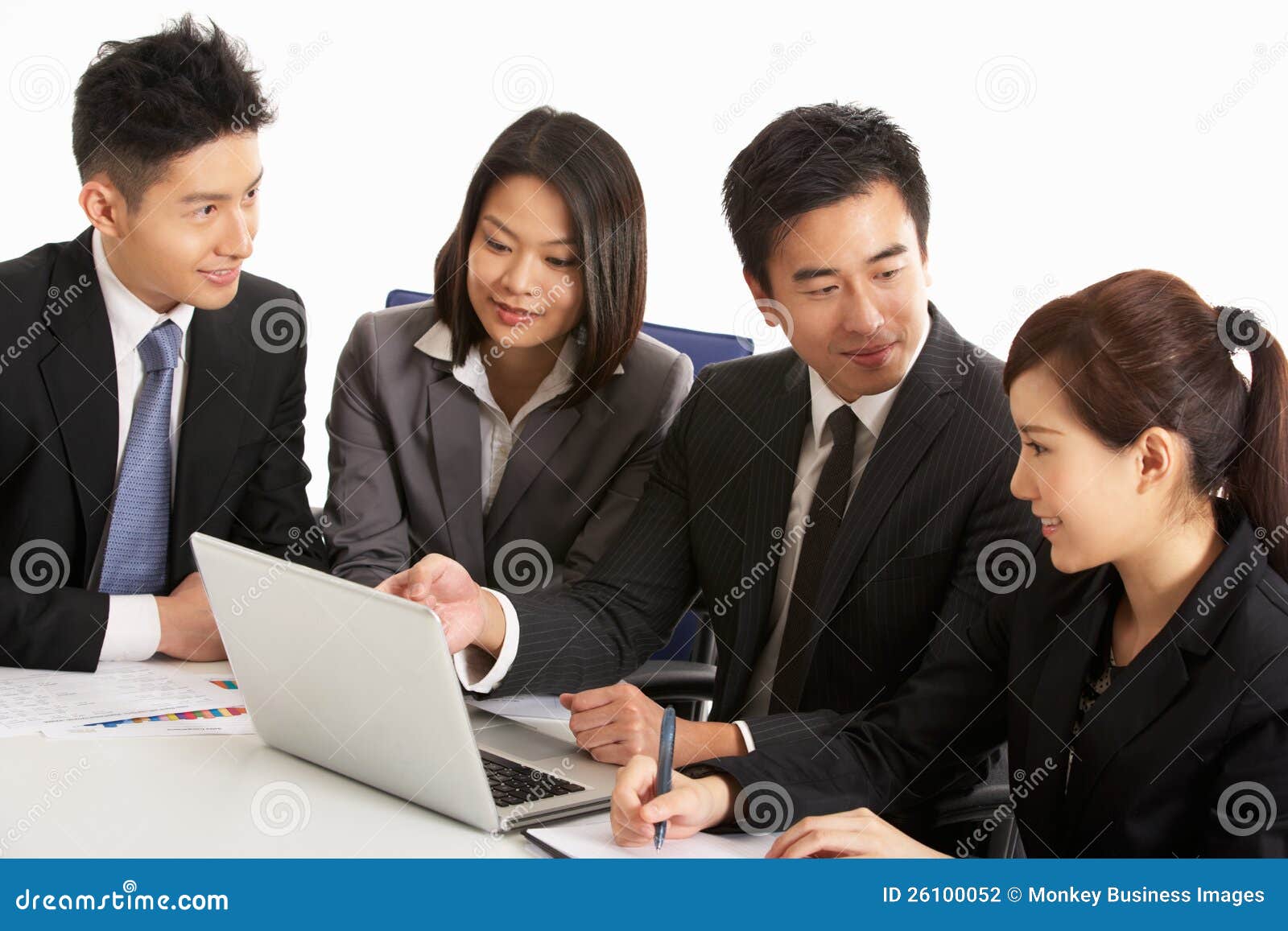 Chinese Businesspeople Having Meeting Stock Photo - Image of colleagues ...
