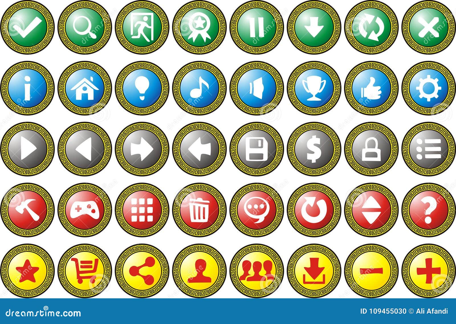 Chinese buttons stock vector. Illustration of okay, items - 109455030