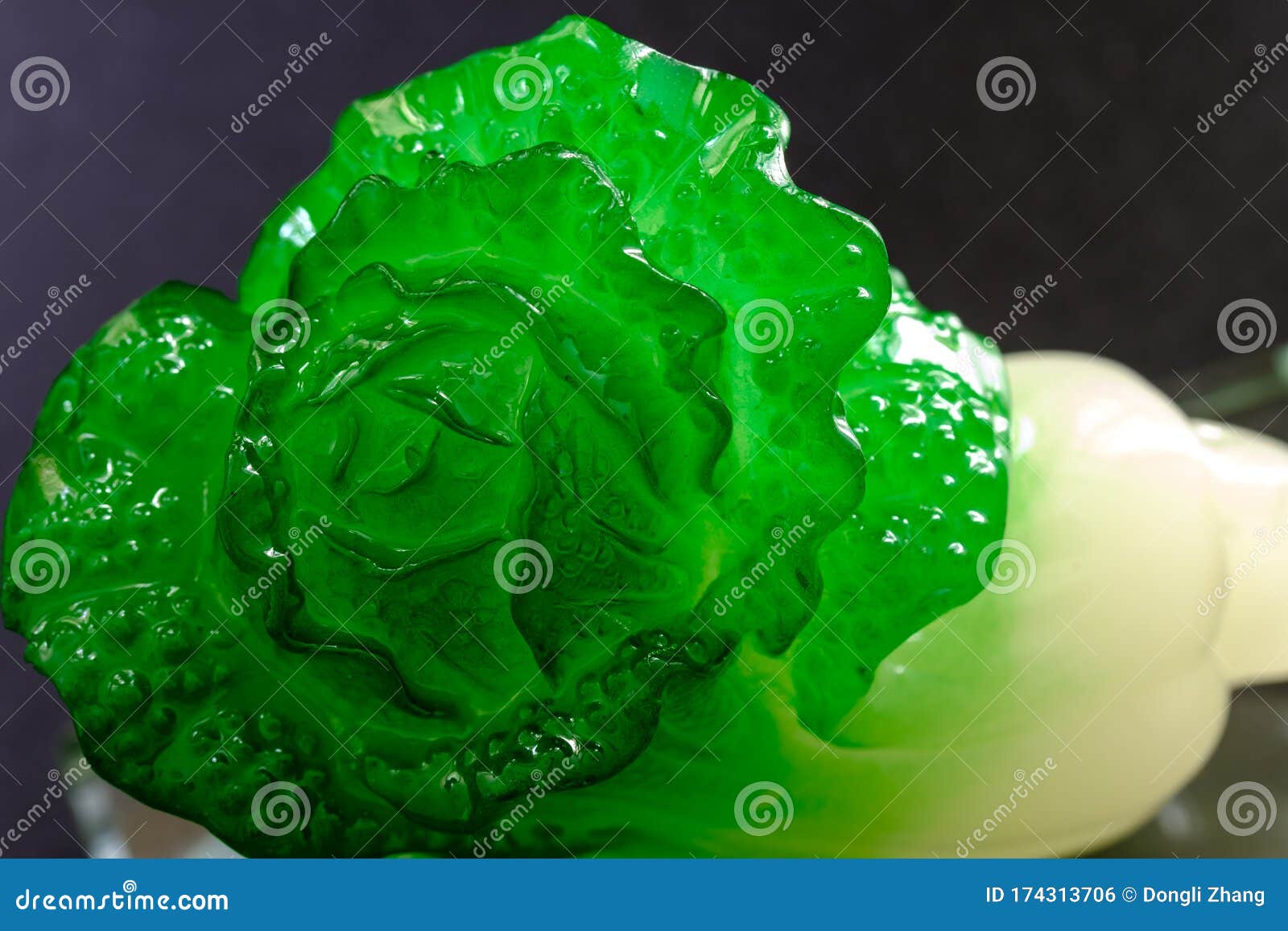 Chinese Cabbage Jade Carving, Isolated on Black Stock Photo - Image of ...