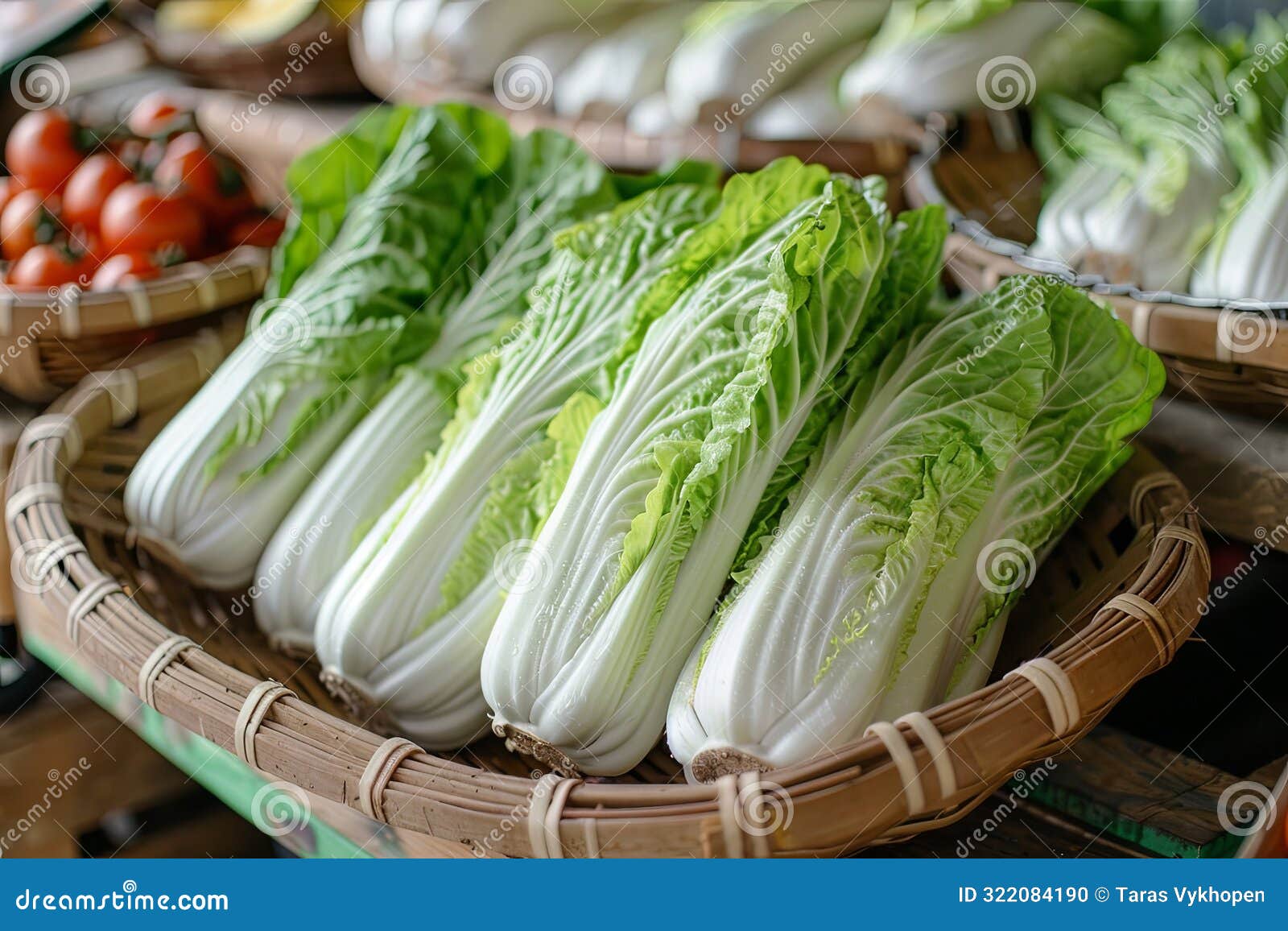 Chinese Cabbage in a Woven Basket Stock Illustration - Illustration of ...