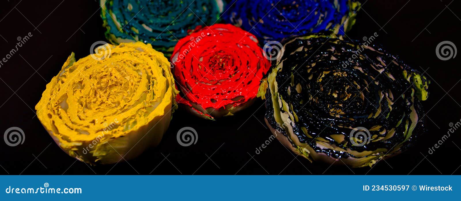 Chinese Cabbages Colored with Colorful Paint Stock Image - Image of ...