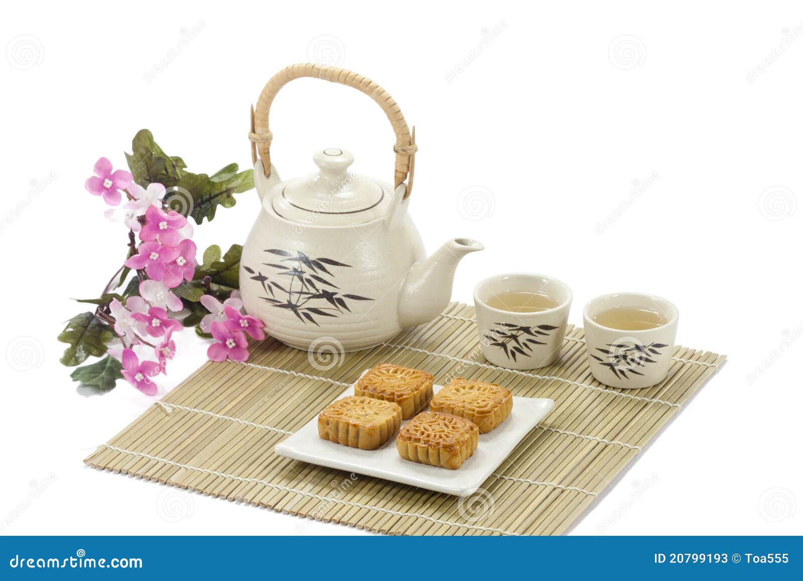 Chinese cake and tea stock image. Image of board, cuisine - 20799193