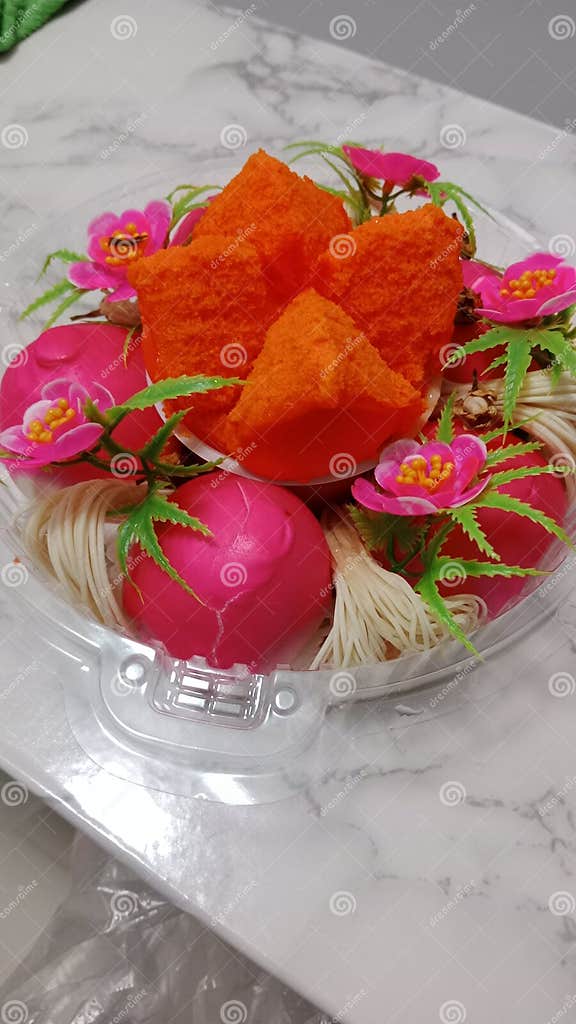 Chinese cakes for prayer stock photo. Image of pink - 286943338