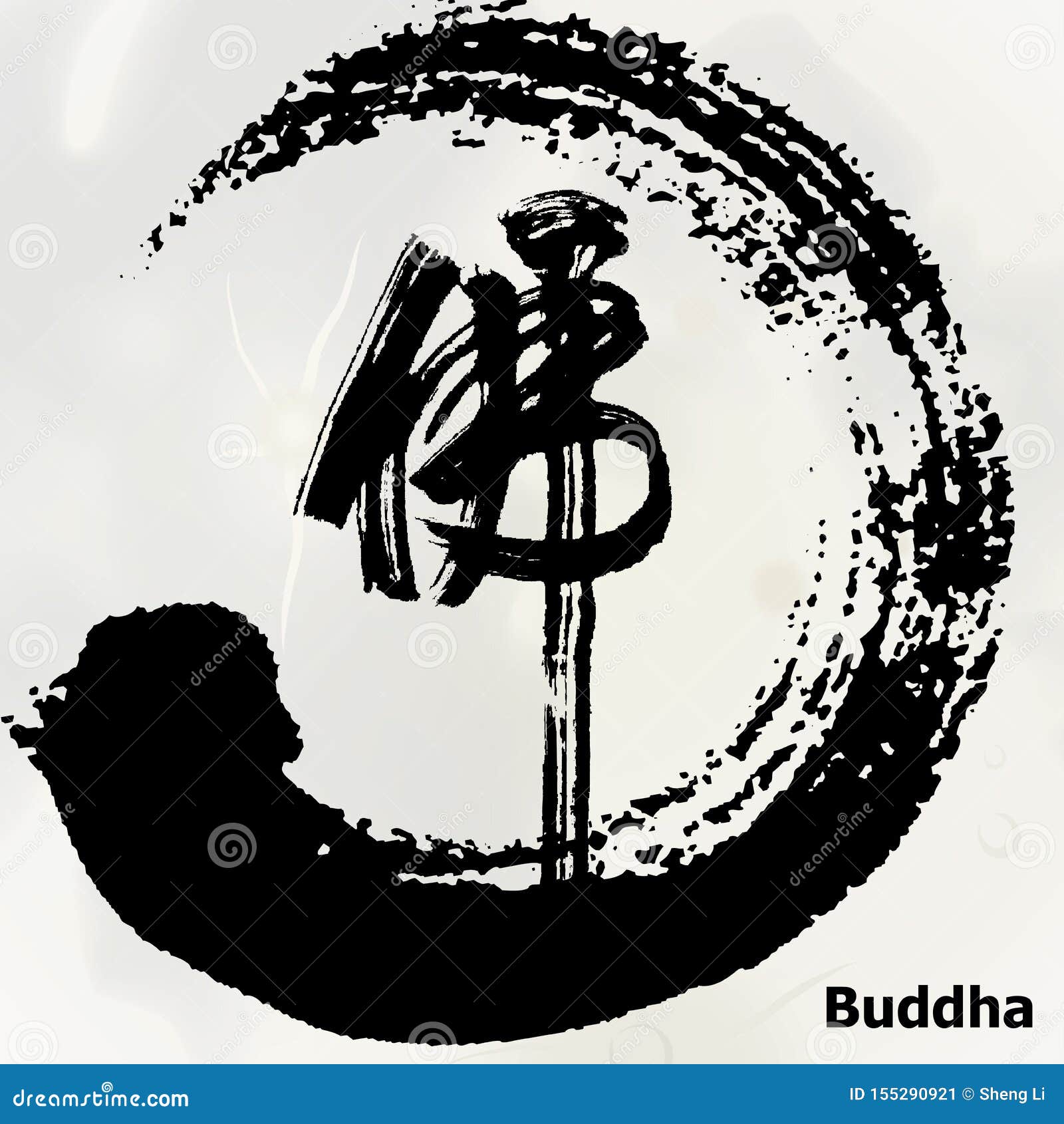 Chinese Calligraphy `Buddha`, Kanji, Buddhism Stock Vector ...