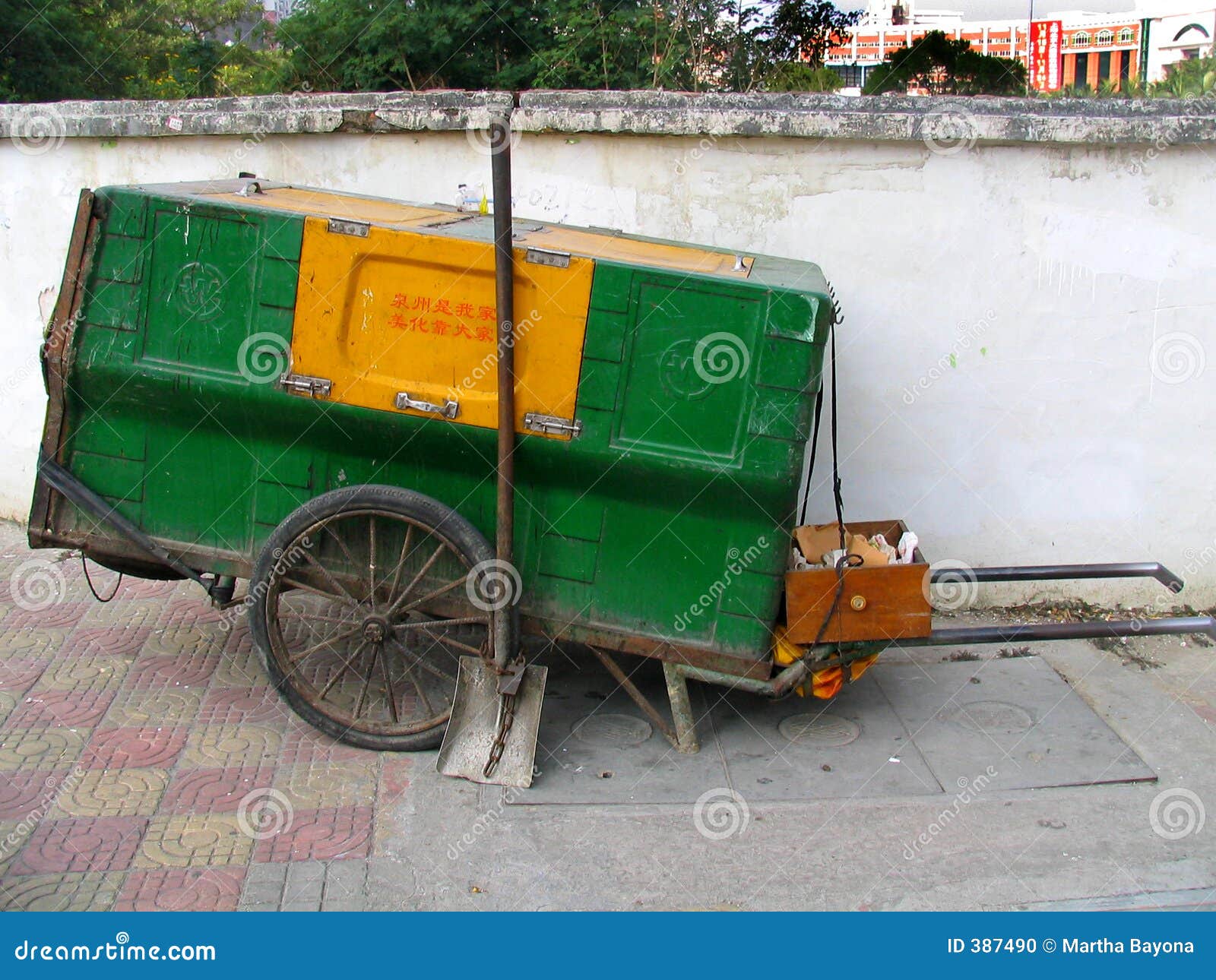Chinese cart for garbage stock photo. Image of haul, wheel - 387490