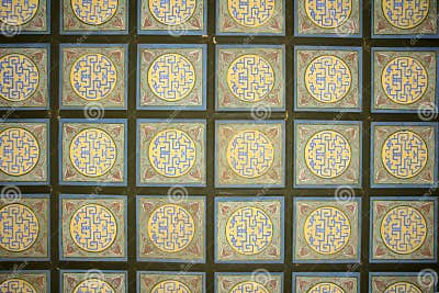 Chinese ceiling stock image. Image of grid, china, flower - 18376223