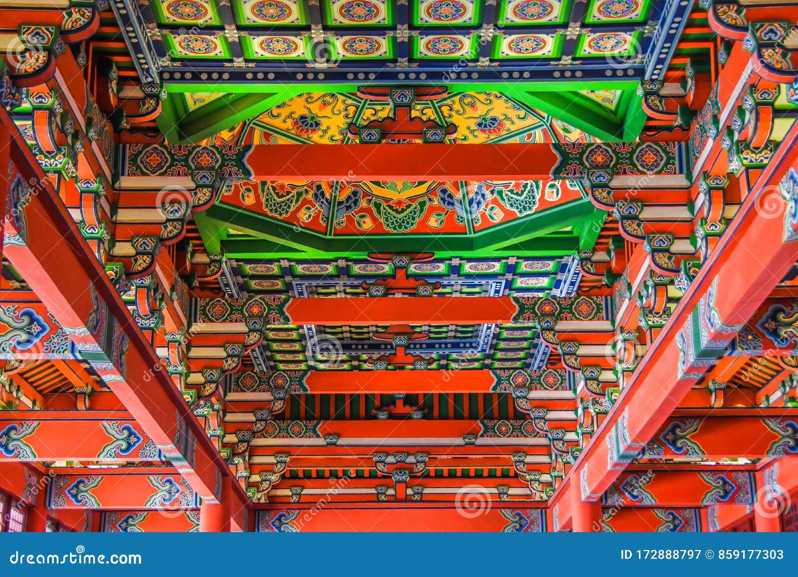 Chinese Ceiling Art Painting Stock Image - Image of ancient ...