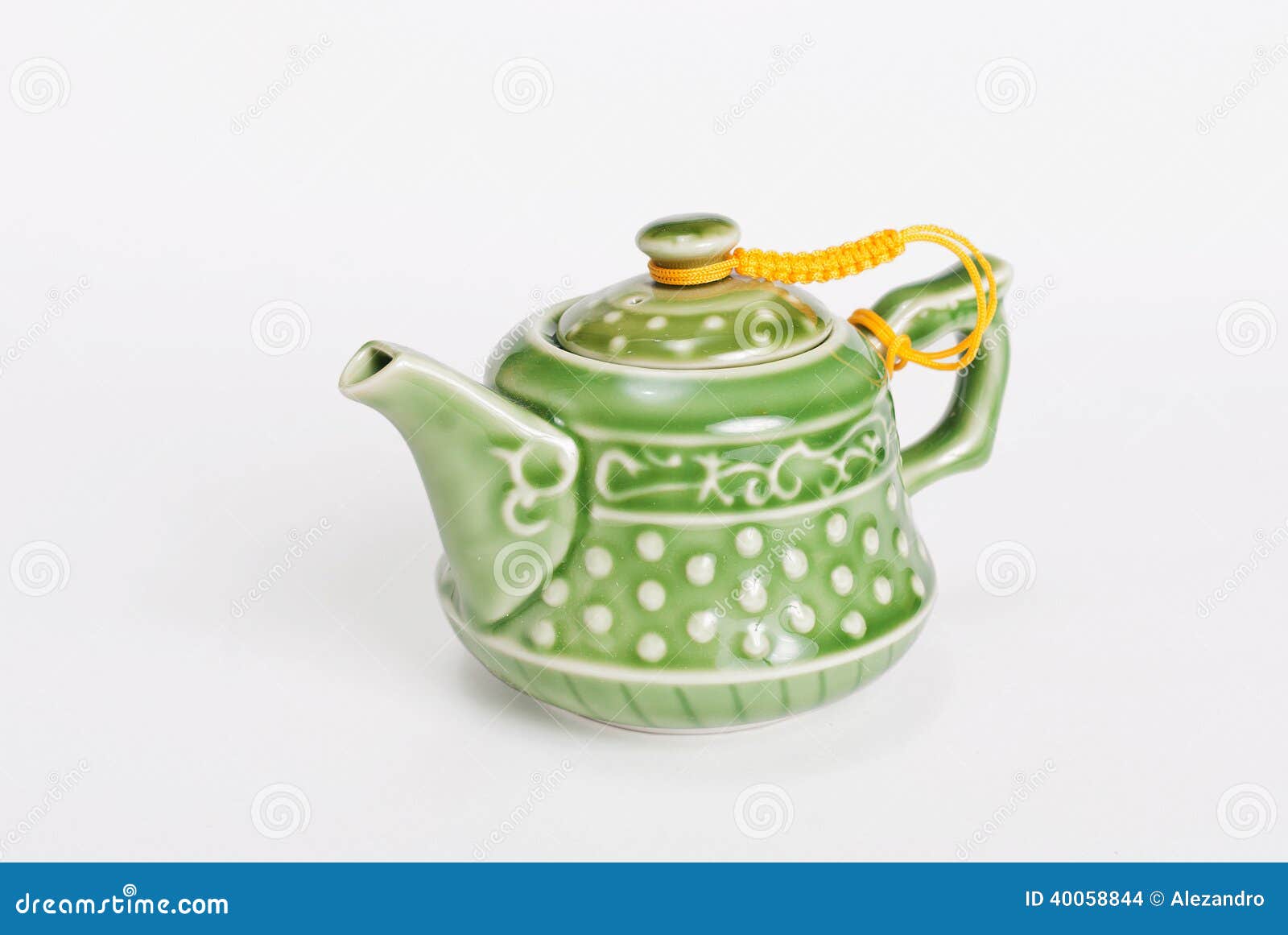 Chinese Ceramic Green Teapot Stock Photo - Image of single, equipment ...